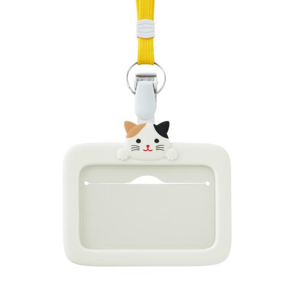 LIHIT LAB (リヒトラブ) SMART FIT PuniLabo IDカードホルダー ミケネコ A7804-7 ホルダー ケース 首掛け 定期 入場券 三毛猫 みけねこ