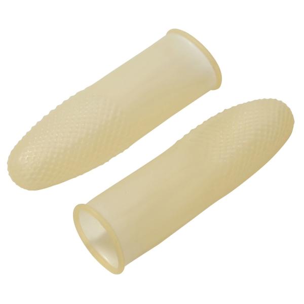 メーカー取寄せ商品【ゆうパケットなら送料250円(税込)】プラス(PLUS)指サック M 10個入 アメ色 KM-302A　35-949