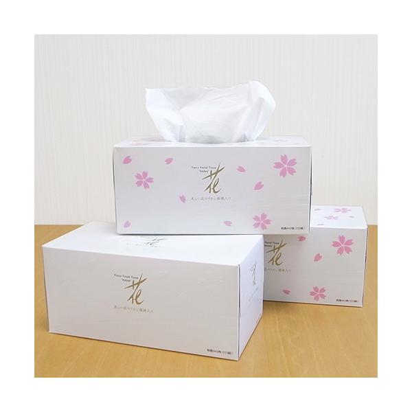 メーカー直送商品【希少な「すかし模様」入り】国産高級ボックスティシュ　「花ゴールド220W」　440枚（220組）　12箱入り ハヤシ商事【送料無料】