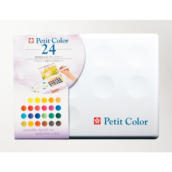 メーカー取寄せ商品　サクラクレパス プチカラー 水筆入り 24色セット NCW-24H 絵画材料 ターレンスプチカラー水筆入り 絵の具 水彩