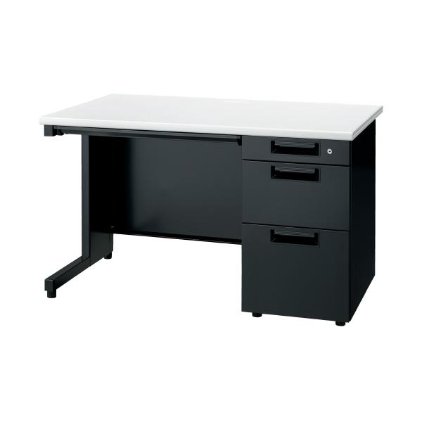 メーカー直送商品【送料無料！】プラス 片袖机 JS-127D-3 WH/TBK ブラック 768389