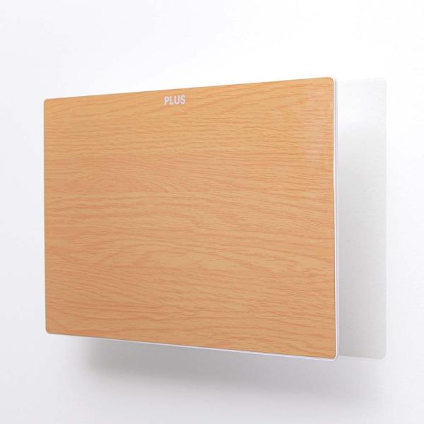 プラス PLUS 小型ホワイトボード インテルナフロート 木目調 HWBA4M 428976 壁 卓上 スタンド インテリア ナチュラル