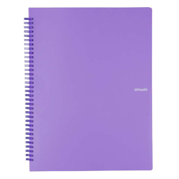 プラス PLUS ファイル ito/oshi 会報やA5ポストカードをたくさん収納してもコンパクトな厚みの2ポケットのツインリング型ファイル パープル FL-312CF 91824