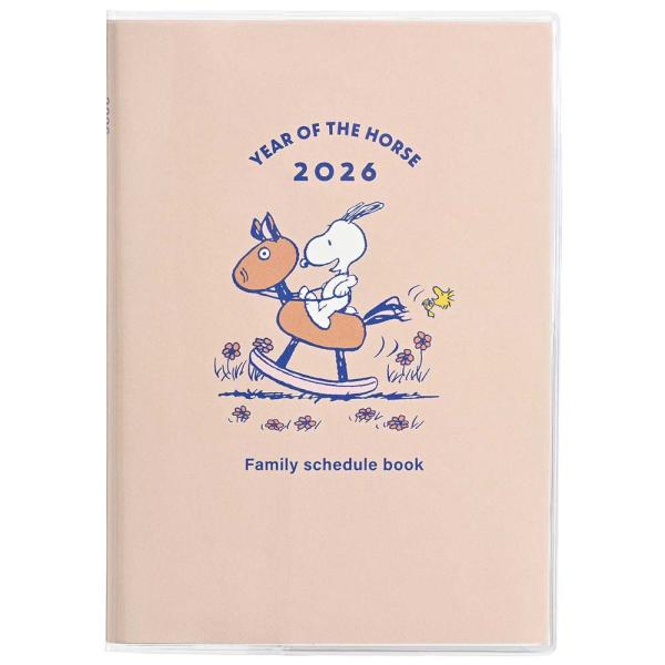 クツワ KUTSUWA 2026年 家族手帳 B6  スヌーピー 干支とコミック 657SQC 12月はじまり スケジュール帳 ダイアリー