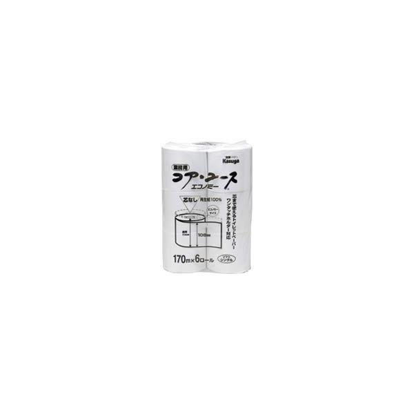 紙芯が無いのでごみが出ません。水に流れやすいので省エネ・節水型トレイにおすすめ。商品詳細：トイレットペーパー業務用パックロール幅：１０８ｍｍ内芯径：３８ｍｍ仕様：シングル１７０ｍ、ミシン目なし材質：古紙パルプ配合率１００％１箱入数：４８ロー...