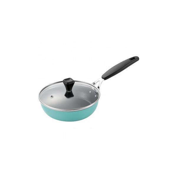 価格.com - パール金属 プチッと ふっ素加工 鉄製ガラス蓋付フライパン IH対応 16cm HB-5394 [ブルー] (フライパン) 価格比較