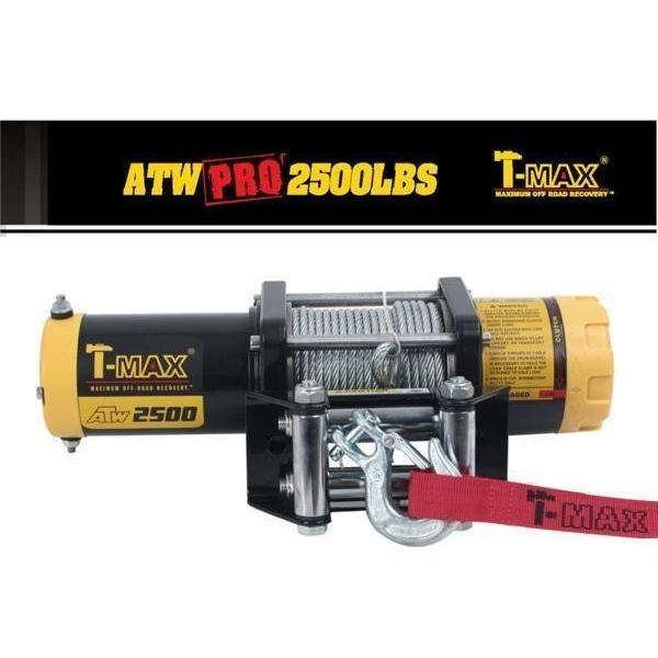 T-MAX 電動ウインチ 12V 2500LBS ATWPRO オフロード 4X4  TMAX ティーマックス ハンマーマックスcan-am グリズリー YXZ YFZ ATV ポラリス
