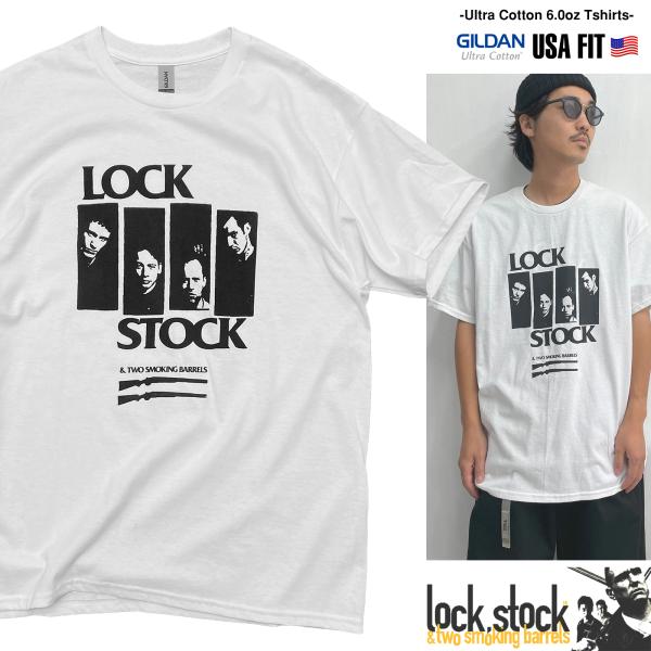 ガイリッチー監督の出世作、ドタバタクライムムービーの ロックストックアンドトゥースモーキングバレルズを、名前の響きだけでブラックフラッグのデザインをオマージュしました。イカス1枚です！主人公4人の4重奏をお楽しみください。ロックストックアン...