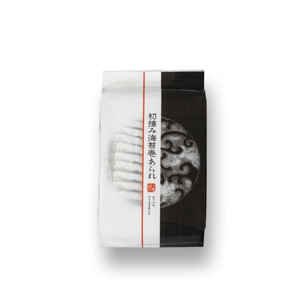 本年の「初摘み海苔巻あられ」は、世界三大漁場の一つでもある三陸沖（宮城県産）の「初摘み」海苔を使用しています。栄養豊かな三陸沖の恩恵を受けた宮城県産の初摘みの海苔は旨味と香り、パリパリの食感、口どけの良さが特徴です。【内容量】12袋入り（1...