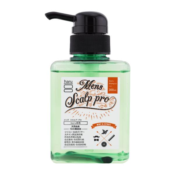 JAN 4562369452006皮脂や整髪料もすっきり。【商品名/内容物】haru ハル メンズスカルプ・プロ シャンプー 300mL シトラスミントの香り   【使用方法】お湯またはぬるま湯で髪全体を濡らします。髪の長さに合わせて適量を...