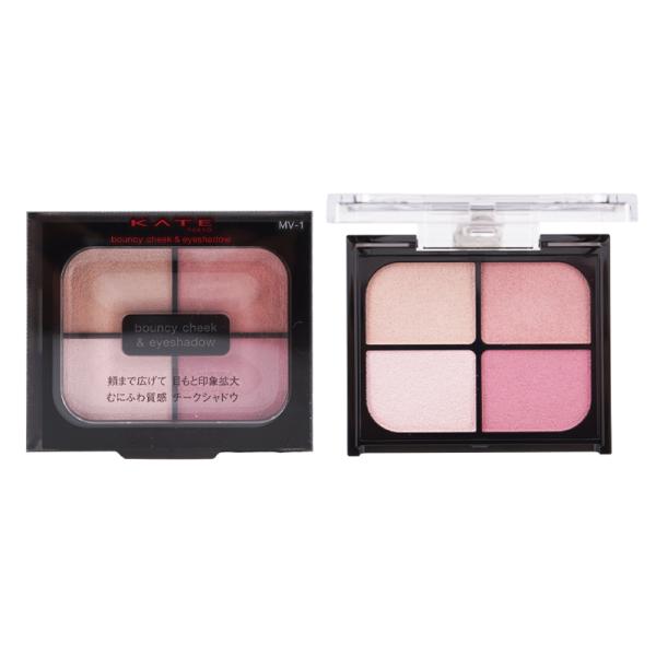 JAN 4973167042557頬まで広く色をのせ目元の印象を拡大 チークシャドウ【商品名/内容物】KATE ケイト バウンシーチークシャドウ 本体 MV-1スノーモーヴ 4.9g 【使用方法】1.指またはお手持ちのブラシにA・Bお好みの...