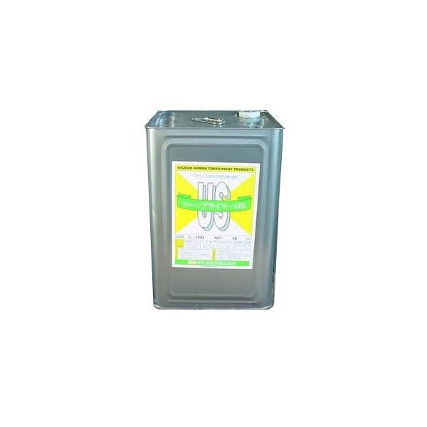 フローンプライマーUS　透明　15kg　約100平米/1回塗り　【送料無料】フローンプライマーUSは、湿気硬化型一液ウレタン樹脂を主成分とした、溶剤系の プライマーです。 軟質強靱で、密着性に優れている為、旧ウレタン塗膜防水材,旧 ウレタン...