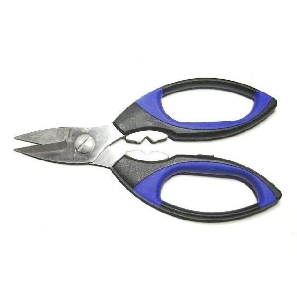 ・全長約17cm、刃渡り約4.5cm、95g・ステンレス、ソフト樹脂グリップ・片面刃はキャッチが確実なノコ刃になっています・お花鋏、収穫鋏、電線切り、厚紙やブリキ切り、グリップの凸部で栓開けやナッツ割りに色々使える重宝なハサミです・ハンドル...