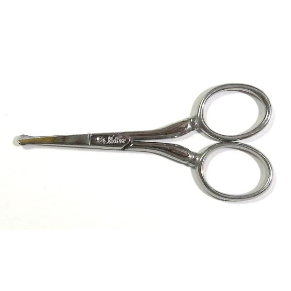 【Adler Nose Scissors　9cm straight】アドラー（伊）鼻毛はさみ（直刃）全長9cm、刃渡り約27mm、15g光沢ステンレス鋼先が丸ポイントになっているので安全カット出来できます長く使用に耐える精巧な作りですイタリア製