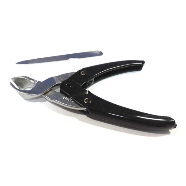 Nail cutter in clipper type, with stanless nailfile日本製らくらくつめきり　クリッパー式構造・全長125mm、75g・本体：炭素鋼S58C・グリップ：SPCC・軽い力で大きな爪も簡単切れます...