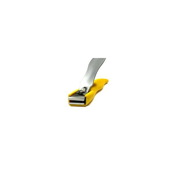 Nail Clipper straight cutting edge with yellow nail-container, with saphire nail file 10cmゲーゾル（独）爪切 8cm　直刃 切味シャープ イエロー　爪...