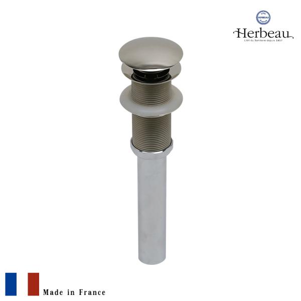 【Herbeau／エルボ】3086.56 プッシュボタン式排水金具（ブライトニッケル／横穴無し）フランスのサニタリー＆キッチン老舗ブランド「Herbeau（エルボ）」の排水金具。目皿を指で押して水を溜めたり抜いたりする排水部材です。対応する...
