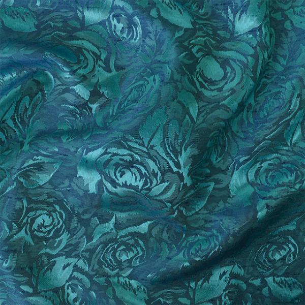 ●素材：ポリエステル100％●生地幅：約112cm【生地の特徴】落ち着いたサテンの光沢感が特徴の総バラ柄のブロケードジャガードです。薄めの生地なのでジャケット、ベスト以外にもフォマルドレスや衣装、装飾まで幅広くご使用いただけます。洗濯不可。...