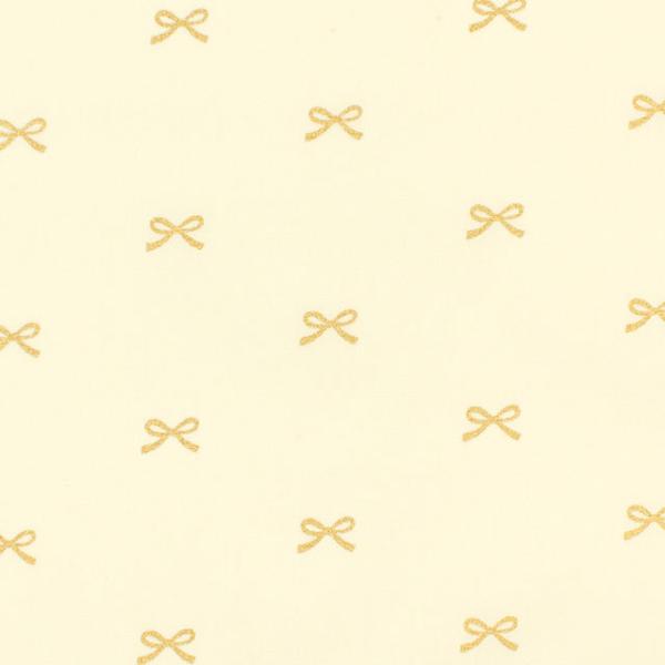 ●素材：綿100％●生地幅：約110cm【商品の説明】リボン柄のラメプリント生地です。薄手のブロード生地で、ランチマットや巾着、バッグの裏地などにもおすすめです。