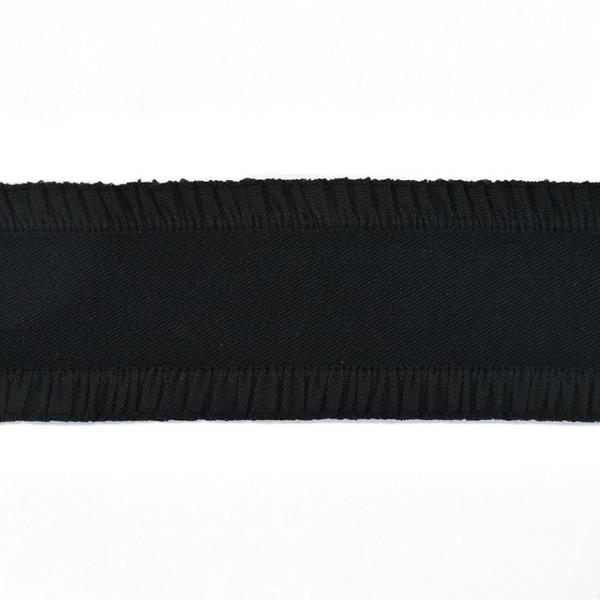 【商品の特徴】端にフリルの装飾が施されたゴムテープです。ゴムベルトなどにおすすめです。