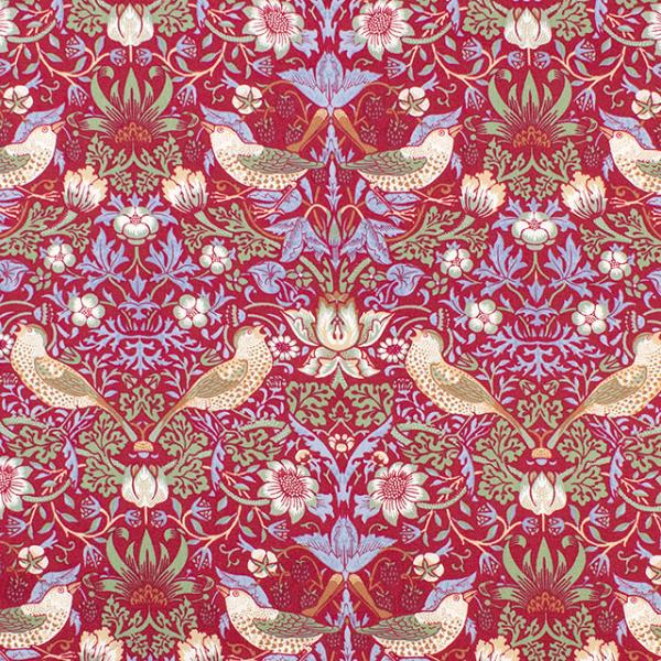 ●素材：綿100％●生地幅：約110cm【商品の説明】プリント生地で有名なmodaのプリント生地です。ウィリアム・モリスのテキスタイルの中でも特に人気の高い「いちご泥棒」のデザインがシーチングにプリントされています。やわらかく針通りの良い、...