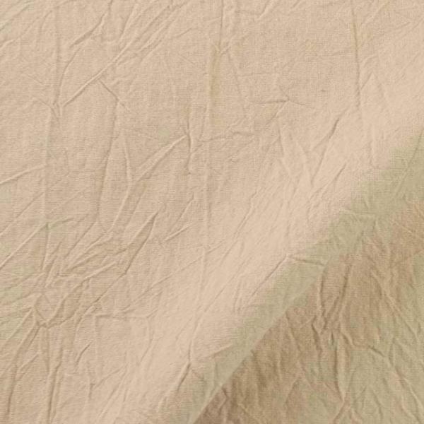 ●素材：綿100％●生地幅：約110cm【生地の特徴】薄手で扱いやすいシーチング生地に洗いざらしのようなシワを加えるワッシャー加工をした生地。細かなシワ感が魅力で程よい柔らかさがあり、カジュアルウェアやエプロンやバッグに。強くアイロンをかけ...