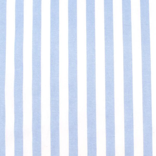 ●素材：綿70％ ポリエステル30％●生地幅：約112cm【生地の特徴】ストライプ柄のダンガリー生地。綿とポリエステルの混紡なのでシワになりにくく丈夫で乾きやすいので、頻繁にお洗濯が必要なアイテムの制作に最適です。生地に程よいハリがあり、薄...