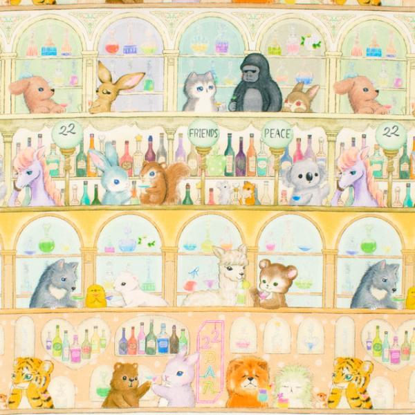 ●素材：綿100％●生地幅：約105cm【生地の特徴】yukiemonデザイナー松浦由起江さんプロデュースの「22fabric（ニャンニャンファブリック）」のデジタルプリント生地。デジタルプリントで表現されたファンタジックな柄とカラフルな色...