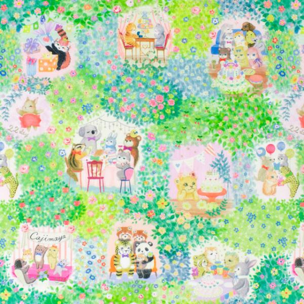 ●素材：綿100％●生地幅：約105cm【生地の特徴】yyukiemonデザイナー松浦由起江さんプロデュースの「22fabric（ニャンニャンファブリック）」のデジタルプリント生地。]デジタルプリントで表現されたファンタジックな柄とカラフル...