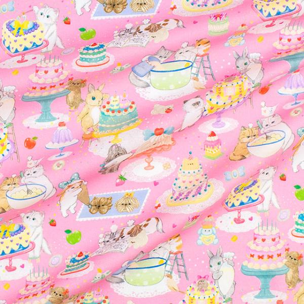 ●素材：綿100％●生地幅：約105cm【商品の説明】yukiemonデザイナー松浦由起江さんプロデュースの「22fabric（ニャンニャンファブリック）」のデジタルプリント生地。デジタルプリントで表現されたファンタジックな柄とカラフルな色...