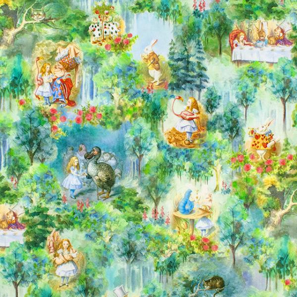 ●素材：綿100％●生地幅：約110cm【商品の説明】今も世界の170言語で読まれているルイス・キャロル作『不思議の国のアリス』と『鏡の国のアリス』。1865年に英国で最初に出版したマクミラン社のライセンスによる、ジョン・テニエルのオリジナ...