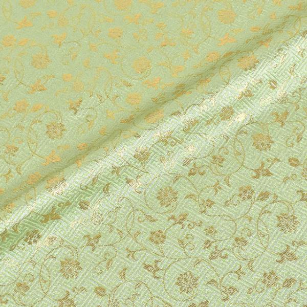 ●素材：ポリエステル100％●生地幅：約70cm【生地の特徴】ハリのあるしっかりとした帯地です。サヤ形の地模様にラメ糸で草花模様が織られています。【お手入れ】お洗濯はできません。衣料用に使用される場合はご注意ください。※製造の都合上、再入荷...