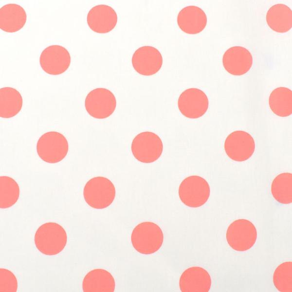 ●素材：綿100％●生地幅：約110cm【生地の特徴】ドット（水玉）模様がプリントされたブロード生地です。薄手の平織り生地なのでソーイング初心者の方にも比較的扱いやすく、お洋服や小物づくりなど幅広くご利用いただけます。