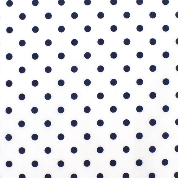 ●素材：綿100％●生地幅：約110cm【生地の特徴】ブロード生地にドット（水玉）がプリントされた生地です。薄手なので扱いやすく、お洋服からパッチワークなどに。水玉の大きさは約6mmです。