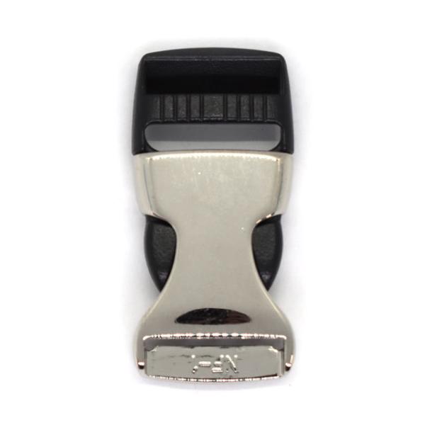 ●素材：亜鉛・ポリアセタール●内容：1個入り●サイズ：画像を参照ください。【商品の詳細】アウトドア・スポーツ・ファッションの分野で幅広く使用されているNifco（ニフコ）社のサイドリリースバックルです。メス側が金属、オス側が樹脂でできている...