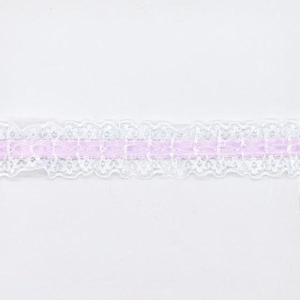 ●サイズ：約2.8cm幅※サイズはロットにより多少差があります。あくまで目安としてお考えください。●素材：リボン…ポリエチレン100％ / レース…ナイロン100％【商品の詳細】サテンリボンにラッセルフリルレースが重ねられたゴージャスなレー...