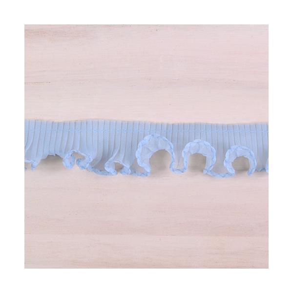 ●素材：ポリエステル100％●サイズ：幅約25mm【商品の詳細】生地に細かくプリーツを寄せたフリルレース。懐かしい雰囲気で、衣装や小物、インテリア等に。・生地をバイアスに接いで製造している為、一定の長さごとで接ぎ目が発生します。・製造の工程...