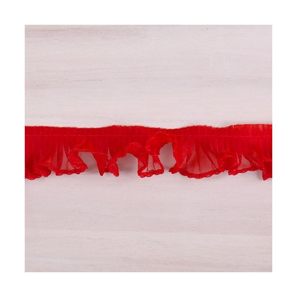 ●素材：ポリエステル100％●サイズ：幅約25mm【商品の詳細】生地に細かくプリーツを寄せたフリルレース。懐かしい雰囲気で、衣装や小物、インテリア等に。・生地をバイアスに接いで製造している為、一定の長さごとで接ぎ目が発生します。・製造の工程...