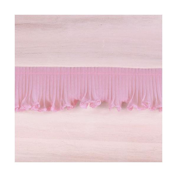 ●素材：ポリエステル100％●サイズ：幅約38mm【商品の詳細】生地に細かくプリーツを寄せたフリルレース。懐かしい雰囲気で、衣装や小物、インテリア等に。・生地をバイアスに接いで製造しているため、一定の長さごとで接ぎ目が発生します。・製造の工...