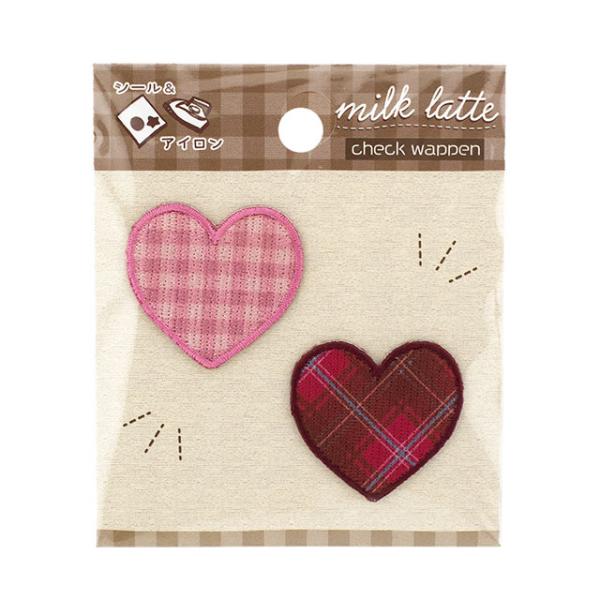 ＜シール＆アイロン接着ワッペン＞●素材：表面…レーヨン、ポリエステル他 / 裏面…EAA系樹脂●内容：各1枚入り【商品の説明】使いやすいモチーフが、milk latteらしくチェック柄のワッペンになって登場です。子供から大人まで楽しめるがコ...