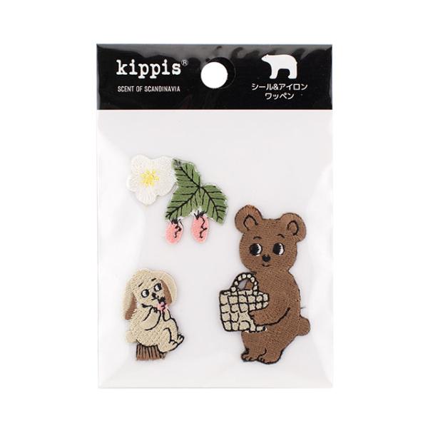 ＜シール＆アイロン接着ワッペン＞●素材：表面…レーヨン、ポリエステル他 / 裏面…EAA系樹脂●内容：各1枚入【商品の説明】北欧テキスタイルブランドkippisのワッペンです。お花やハート、動物など、キッピスらしい可愛いモチーフがそのまま表...