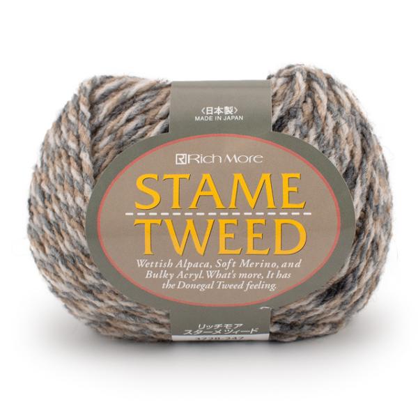 ●素材：メリノウール 50％　アルパカ 20％　アクリル 30％●容量：50g玉巻（約100m）●使用針：棒針9〜11号●標準ゲージ：17目・24段●必要玉数の目安：婦人セーター8〜9玉【商品の詳細】人気商品スターメにプリント染めを施して、...