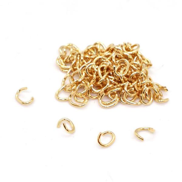 ●素材：鉄●サイズ：線径0.7mm　横4mm×縦5mm●入数：約100個【商品の詳細】様々なパーツ同士を繋げる際に使用する楕円形のパーツです。