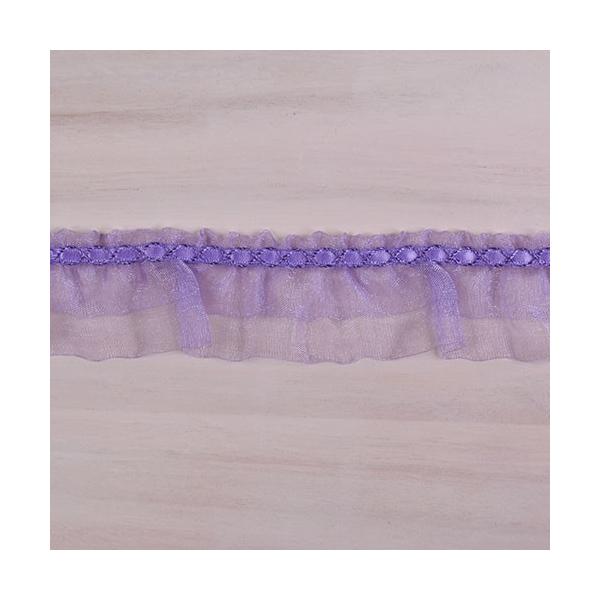 ●素材：ナイロン90％　レーヨン10％●サイズ：約40mm幅（計測する部分や、ロットにより多少の差が生じます）【商品の詳細】2段に重ねたオーガンジーにギャザーを寄せた可愛いフリルレースです。衣装やお子様のドレスなどにおすすめです。・製造の工...