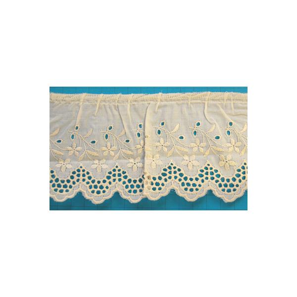 ●素材：綿100％●サイズ：約76mm幅※ギャザーのミシン目〜下端までのサイズです。【商品の詳細】小物からお洋服まで幅広くお使い頂けます。綿100％ですので白は染色も可能です。但し、ギャザーの糸は染まらない場合もございます。・10m間隔で、...