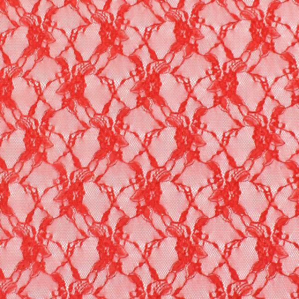 ●素材：ポリエステル100％●生地幅：約110cm【生地の詳細】ラッセルレース編機で編まれたレース生地です。編みながら柄を作っているので、仕上がりが平坦で立体感は少ないのが特徴です。比較的安価なタイプですので、ボリューム使いをしてもコスト面...