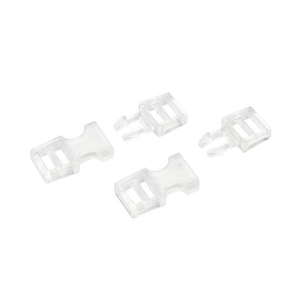 ●素材：樹脂●内容：2組入●サイズ：16mm×6mm（連結時）【商品の特徴】お人形用バッグなどの小物づくりにぴったりの、とても小さな樹脂製のパーツです。小さくてもカチッと留め外しが可能な仕様で、出来上がった作品がドールに着脱しやすくなります...