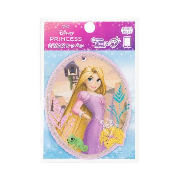 ＜シール＆アイロン接着ワッペン＞●素材：表面…ポリエステル・レーヨン / 裏面…ポリオレフィン系樹脂●内容：1枚入【商品の説明】ディズニープリンセス、ラプンツェルのワッペンです。シール＆アイロン接着タイプなので、バッグやポーチなどの布物には...
