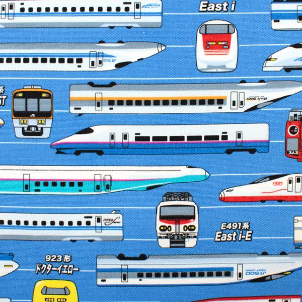 ●素材：綿100％●生地幅：約110cm【商品の説明】お子様に大人気！新幹線のプリント生地です。中肉程度の厚みのオックス生地は、程よいハリ感と柔らかさがあり、初心者の方でも扱いやすく、柄の上下がないため裁断も簡単です。レッスンバッグやうわば...