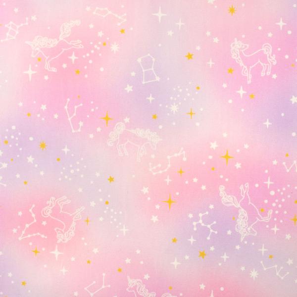 ●素材：綿100％●生地幅：約110cm【生地の特徴】ゆめかわテイストのユニコーン柄の生地です。柄の上下がないので、裁断も簡単です。中肉程度の厚みのオックス生地は、程よいハリ感と柔らかさがあり、初心者の方にも扱いやすい素材です。レッスンバッ...